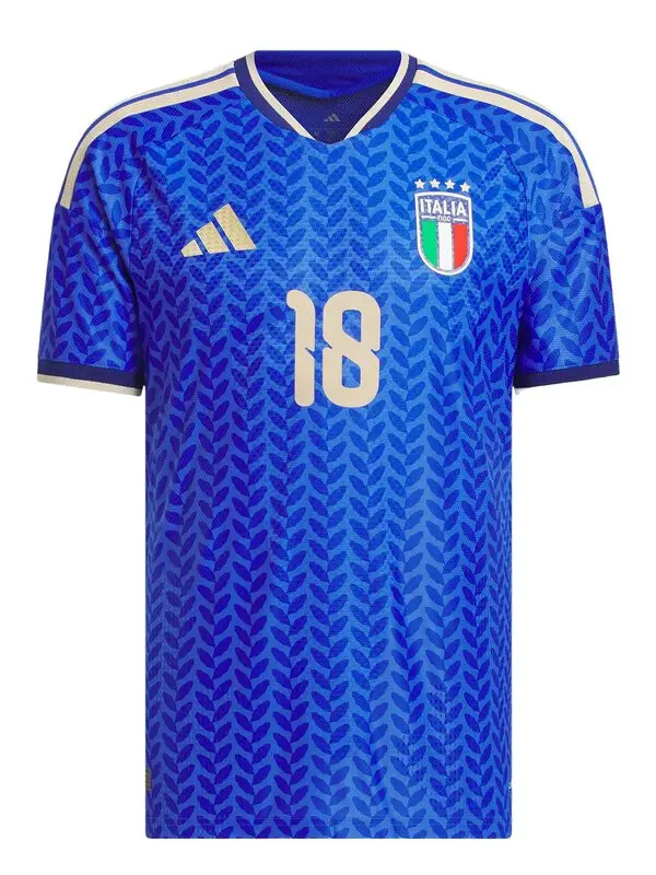 Adidas Italy 26 Home Barella Authentic Jersey - Blue