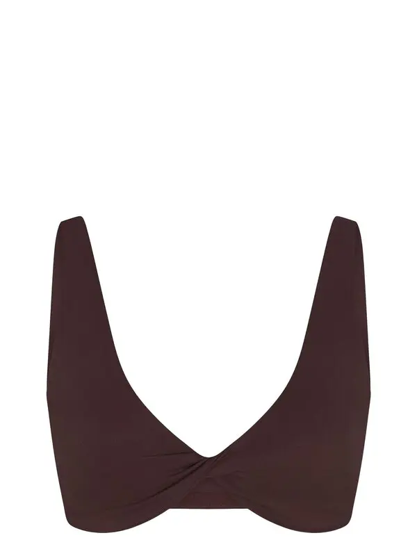 NIKESKIMS Matte Twist-front Bra 'dark Sepia/dark Sepia/dark Sepia - Brown