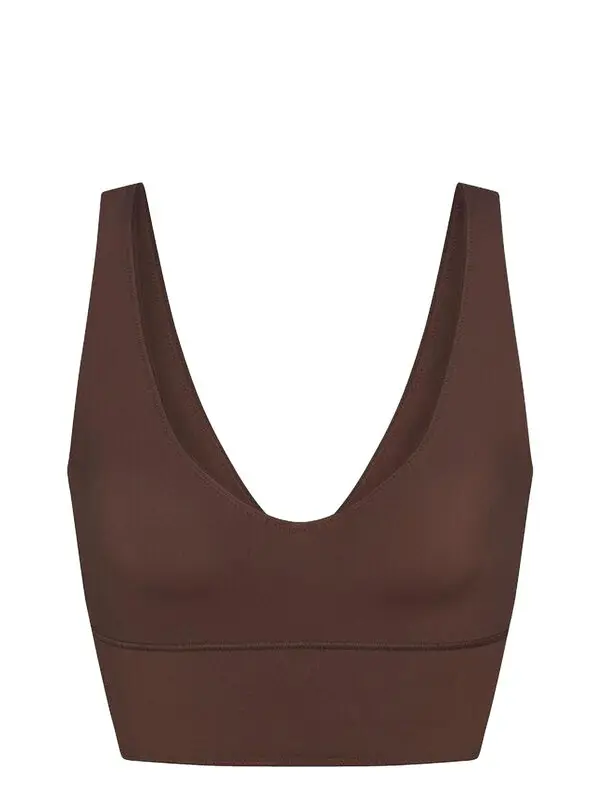 NIKESKIMS Matte V-neck Bra Top 'dark Sepia - Brown