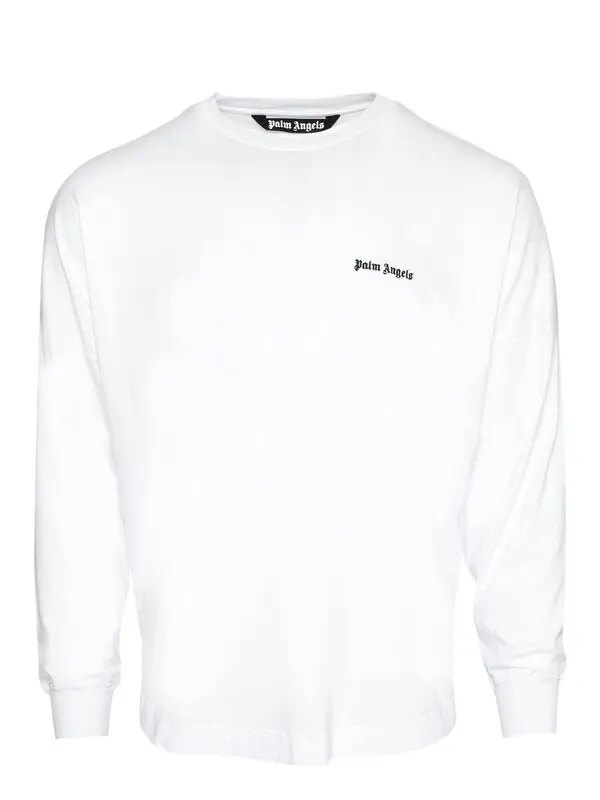 Palm Angels Embroidered Long-sleeve Tee - White