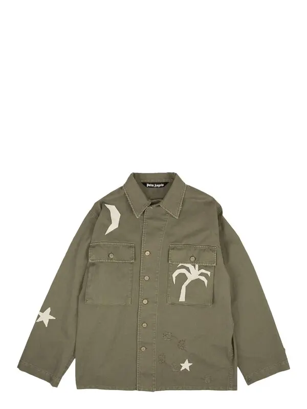 Palm Angels Night Sky Military Jacket - Green