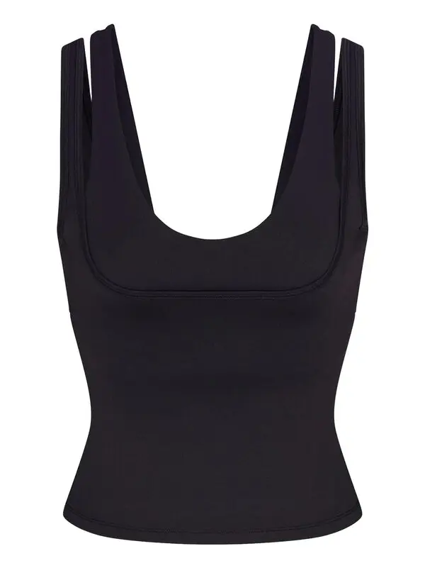 NIKESKIMS Matte Double-strap Tank Top - Black