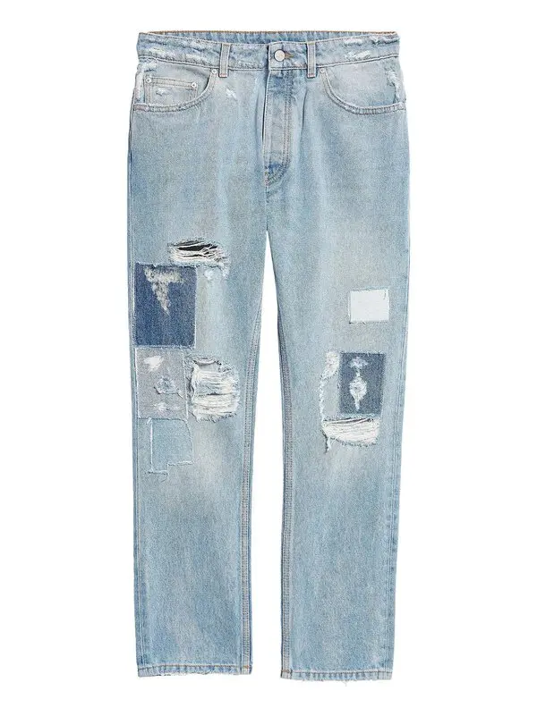 Palm Angels Destroyed 5 Pockets Denim - Blue