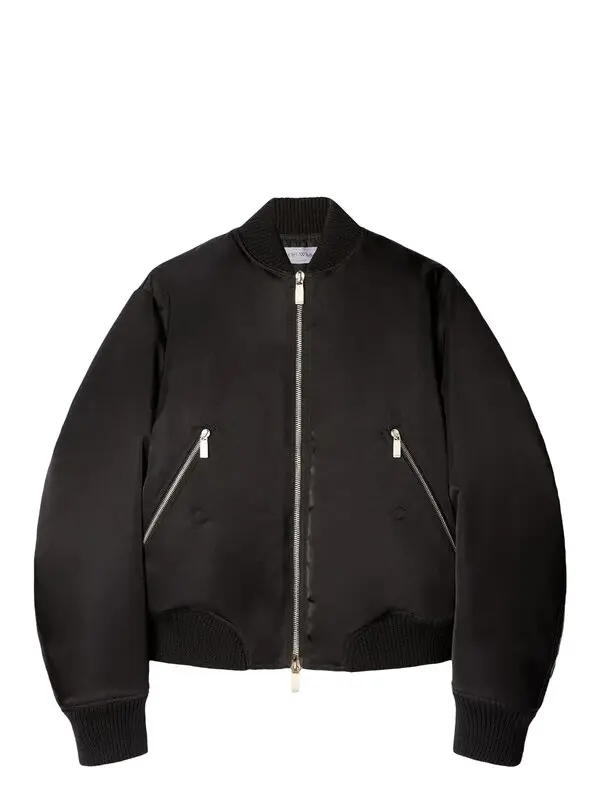 Off-White Arrow Embroidered Bomber Jacket - Black