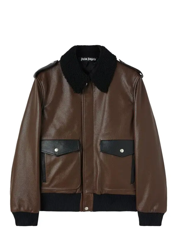 Palm Angels X Haas Moneygram Racing Aviator Jacket - Brown