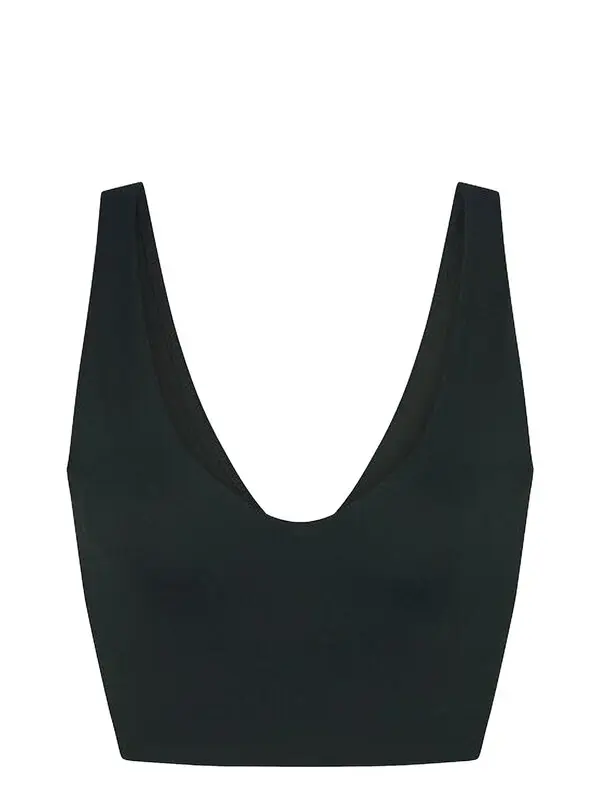 NIKESKIMS Matte V-neck Long-line Bra 'dark Teal/dark Teal - Blue