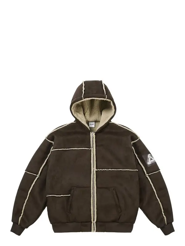 PALACE Patch Me Up Shearling Jacket - Brown