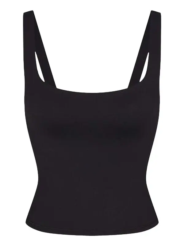 NIKESKIMS Matte Square Neck Tank - Black