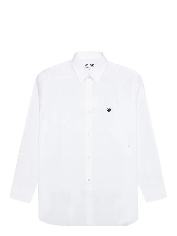 Play Comme Des Garcon Small Emblem Button-down Shirt - Black