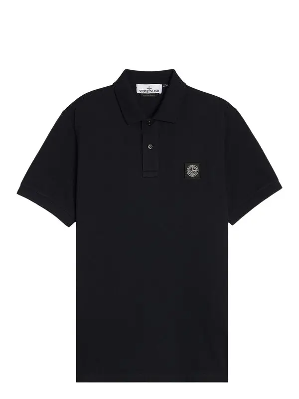 Stone Island Compass Patch Logo Polo - Blue