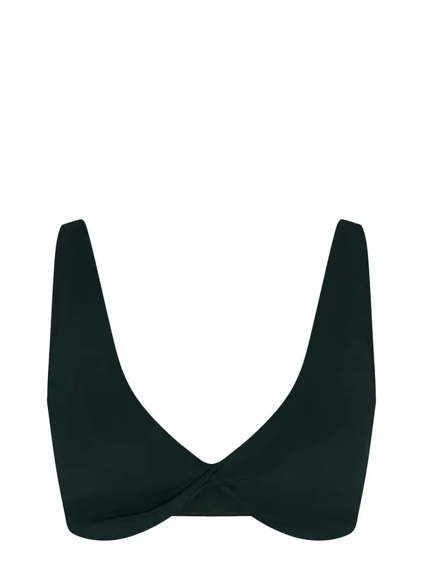 NIKESKIMS Matte Twist-front Bra 'dark Teal/dark Teal - Blue