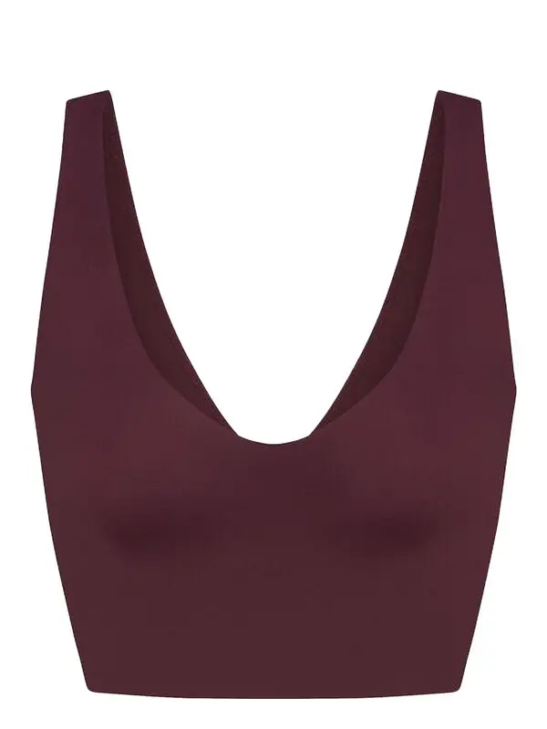 NIKESKIMS Matte V-neck Bra Top - Red