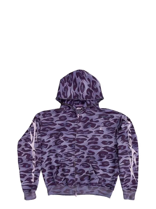 HELLSTAR Cheetah Zip Hoodie - Purple