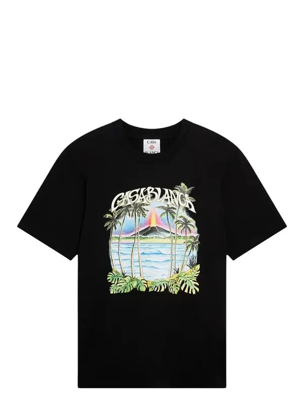 Casablanca Volcano Printed T-shirt - Black