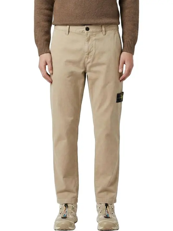 Stone Island Straight Leg Trousers - Beige