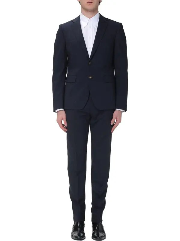 Dsquared2 Single-breasted Dress In Stretch Wool Blend - Blue