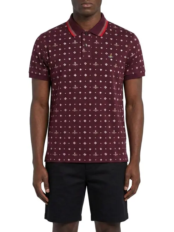 VIVIENNE WESTWOOD Printed Cotton Polo Shirt - Violet