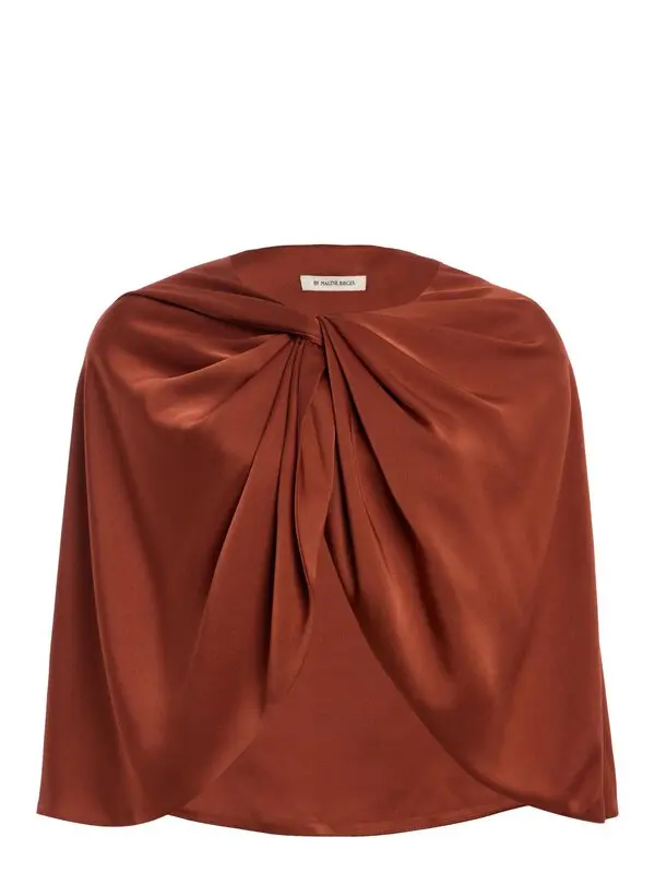 BY MALENE BIRGER Pinlos Draped Satin Cape - Orange