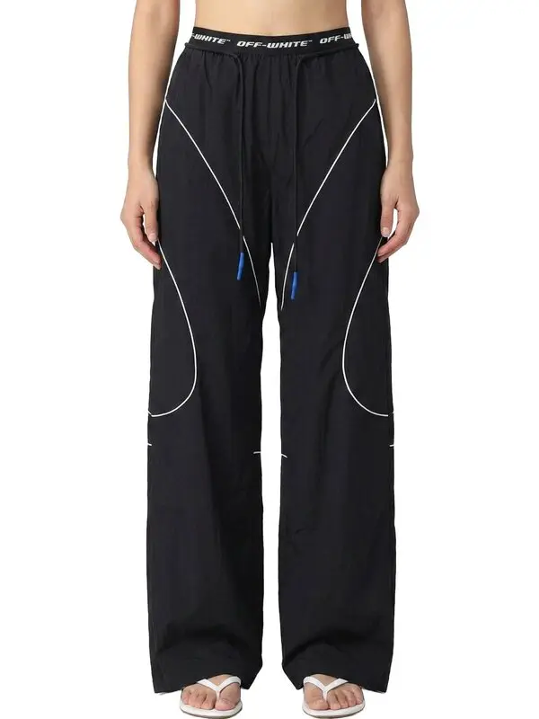 Off-White Wide Leg Trousers - Black