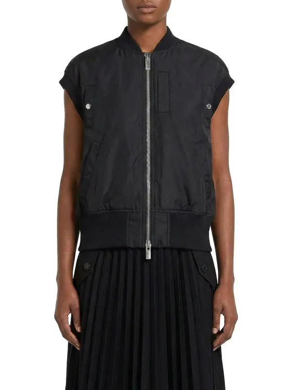 Sacai Sleeveless Bomber Waistcoat - Black