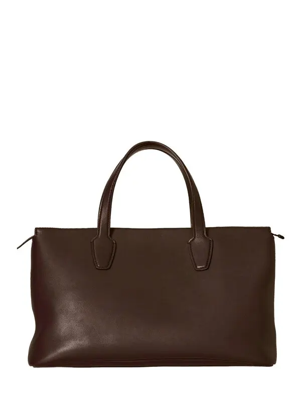 THE ROW Marcel Top Handle Bag - Deep Brown