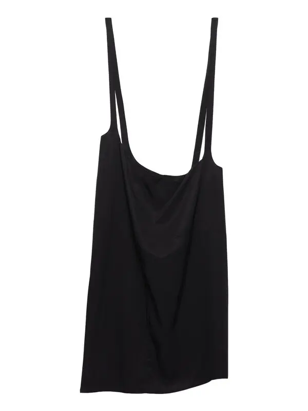 Prada Crepe Skirt With Suspender Straps - Black