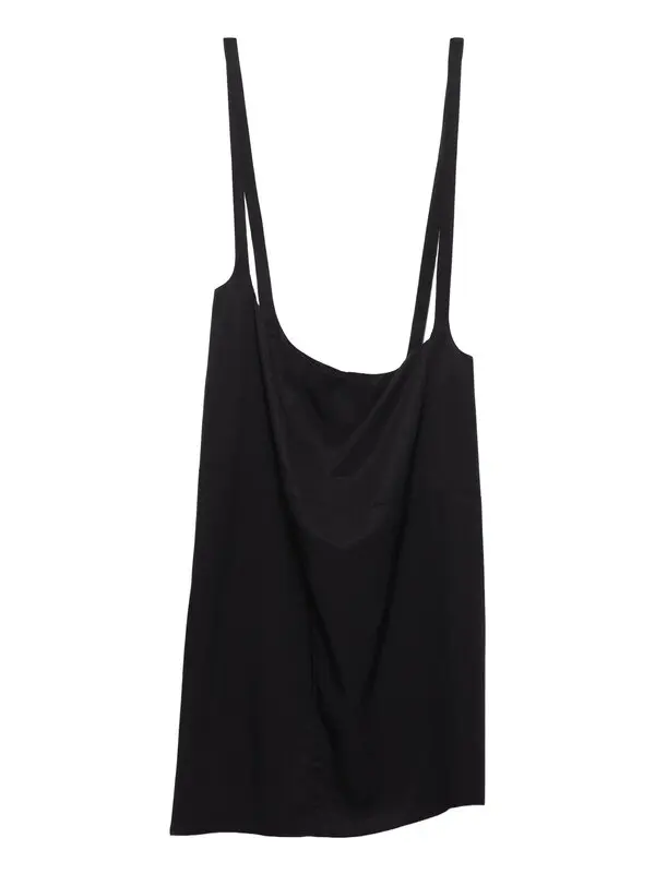 Prada Crepe Skirt With Suspender Straps - Black