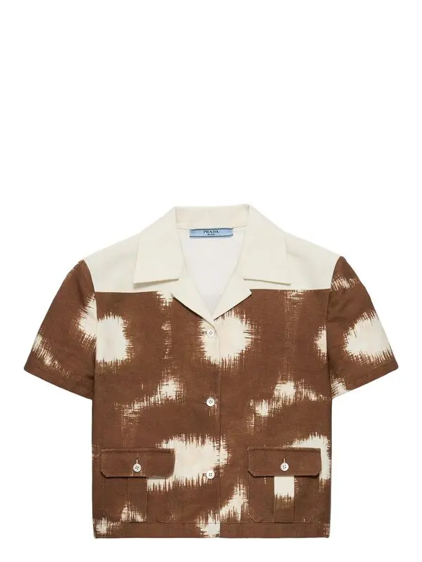 Prada Printed Canvas Shirt - Tobacco