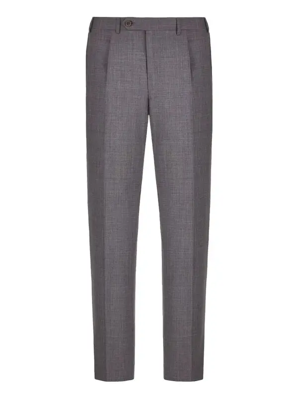 Canali Regular-fit Pleated Wool Trousers - Grey