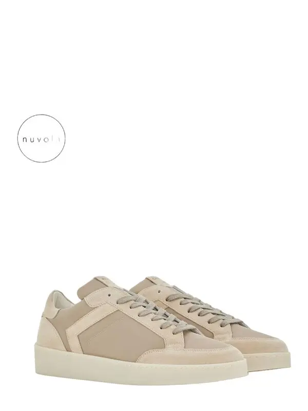 Canali Nuvola Nylon And Suede Sneakers - Beige