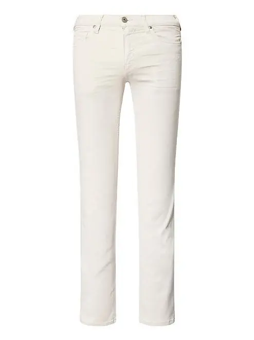 Paige Lennon Slim-fit Stretch-cotton Trousers - Sea Shell