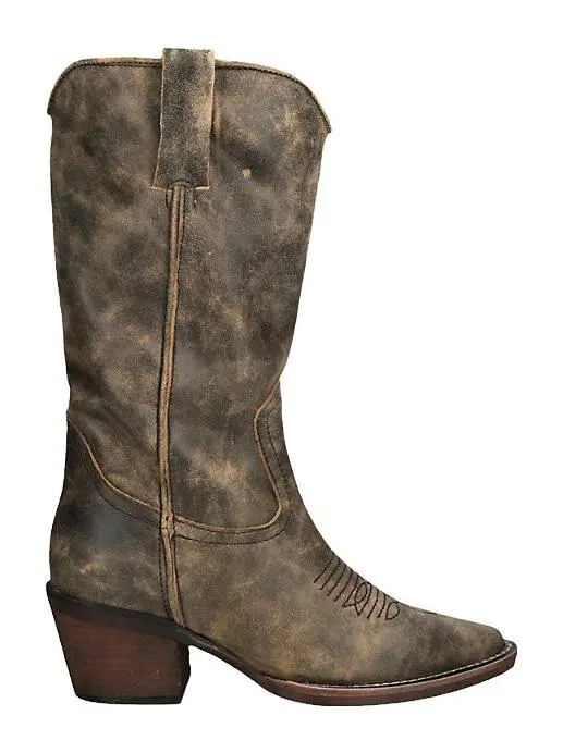 Steve Madden Albany Leather Cowboy Boots - Brown