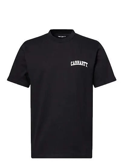 Carhartt Work In Progress University Script Logo-print Cotton-jersey T-shirt - Black / White