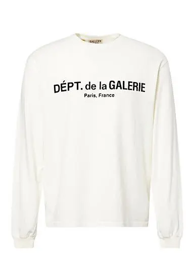 GALLERY DEPT. Logo-print Long-sleeve Cotton T-shirt - Cream