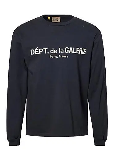 GALLERY DEPT. Logo-print Long-sleeve Cotton T-shirt - Washed Black