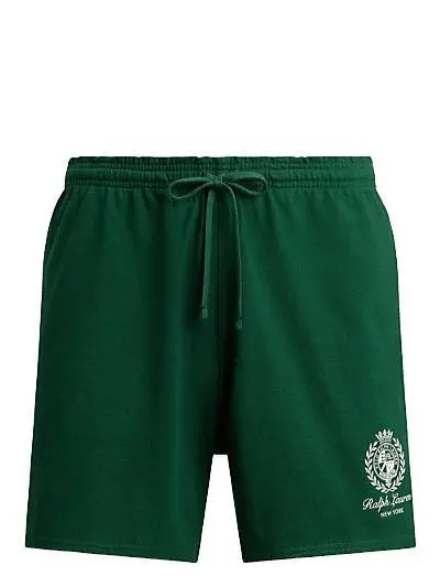 Polo Ralph Lauren Crest-print Drawstring Cotton Shorts - New Forest