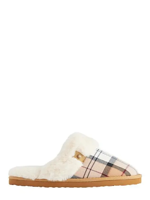 Barbour Claudia Tartan Slippers - Beige Comb