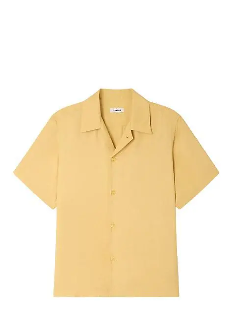 Sandro Shark-collar Relaxed-fit Woven Shirt - Light Yellow