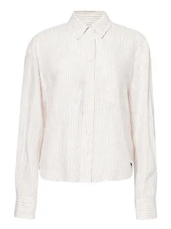 Max Mara Striped Long-sleeve Linen Shirt - Antique Rose