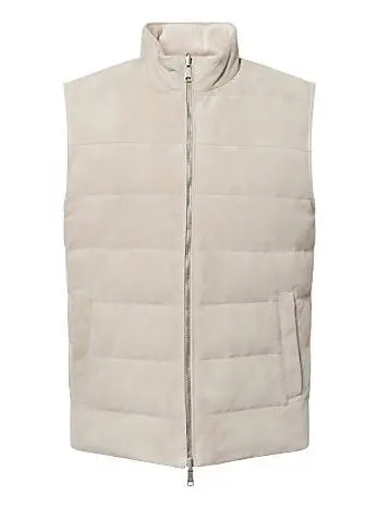 Eleventy Reversible High-neck Gilet - Sage Sand
