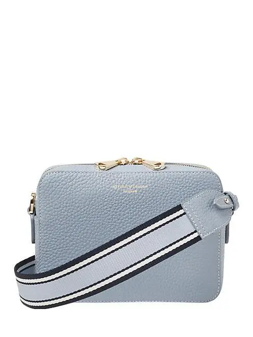 ASPINAL OF LONDON Grained Leather Camera Cross-body Bag - Skyblue
