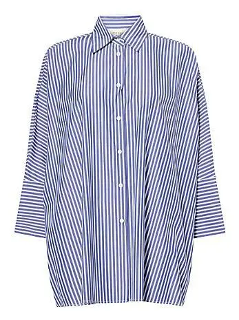 Max Mara Hudson Striped Cotton Shirt - Navy Pinstripes