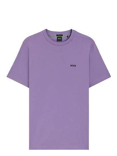 BOSS Regular-fit Stretch-cotton T-shirt - Bright Purple