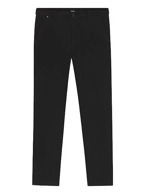 BOSS Slim-fit Stretch-cotton Trousers - Black