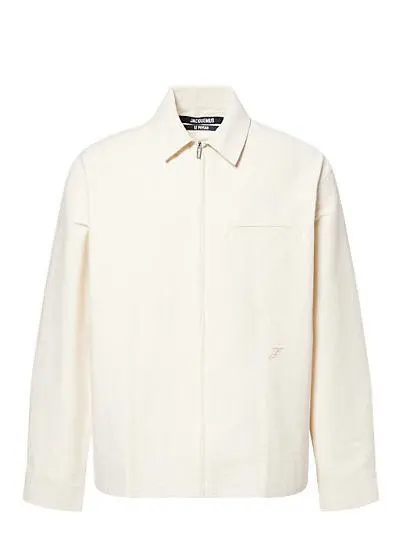 Jacquemus La Mecano Zipped Cotton-blend Shirt - Off-white