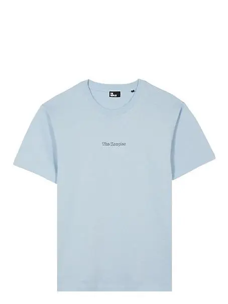 The Kooples Branded Short-sleeved Cotton-jersey T-shirt - Light Blue