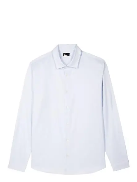 The Kooples Long-sleeved Slim-fit Cotton Shirt - Baby Blue