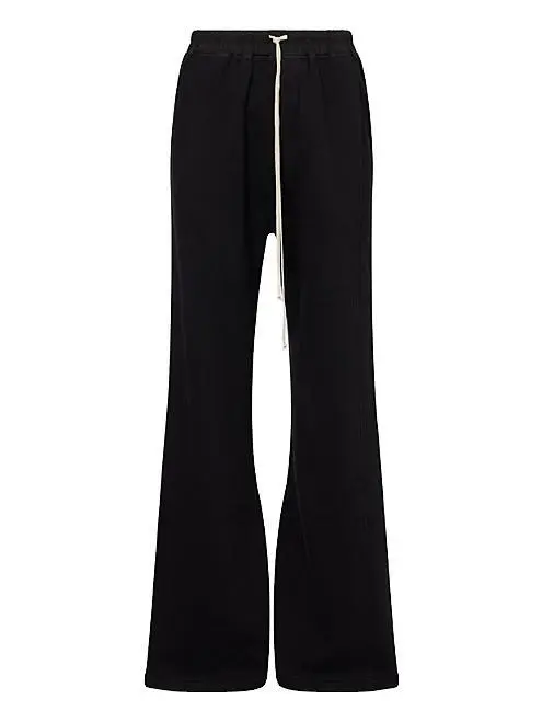 Rick Owens Wide Pusher Cotton-jersey Jogging Bottoms - Black