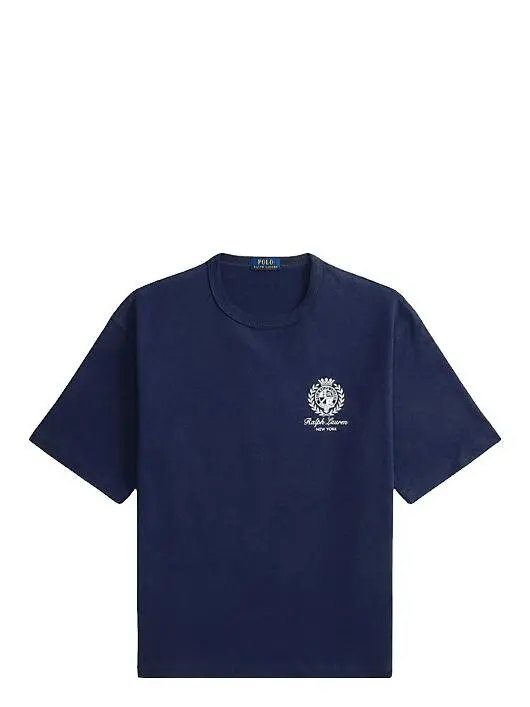 Polo Ralph Lauren Crest-print Relaxed-fit Cotton-jersey T-shirt - Newport Navy