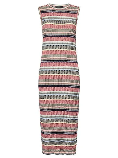 Max Mara Striped Sleeveless Stretch-knit Maxi Dress - Multicolour